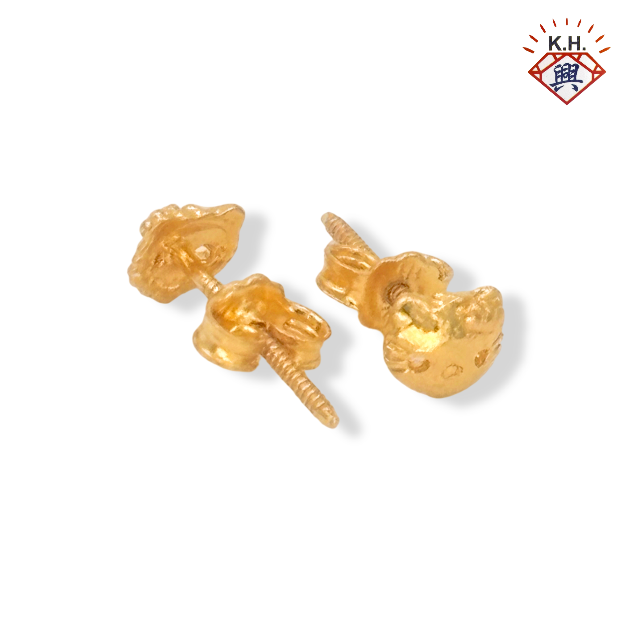 916 Gold Earring – Hello Kitty Face (凯蒂猫脸) – Chop Kong Hin